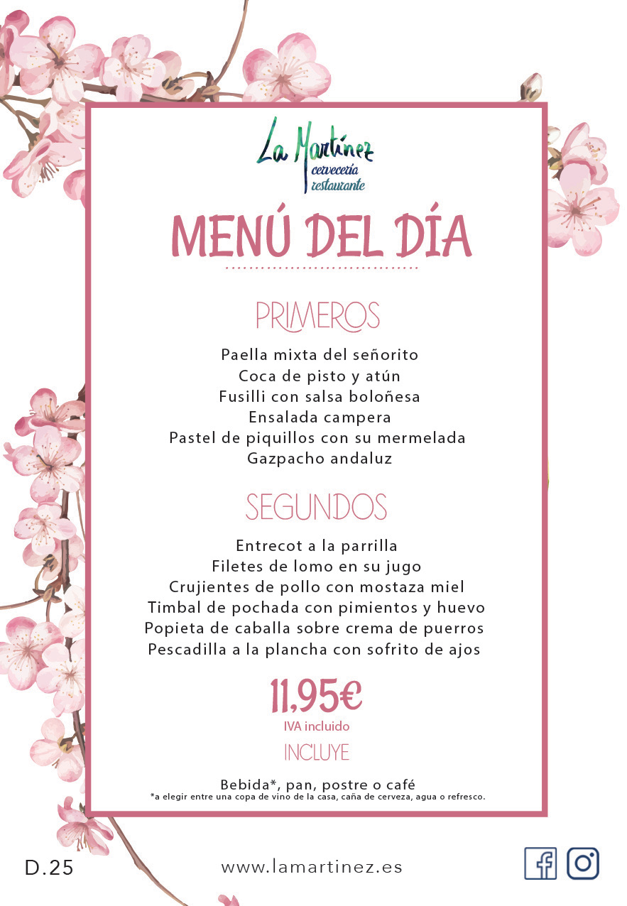 Menú Diario - La Martínez